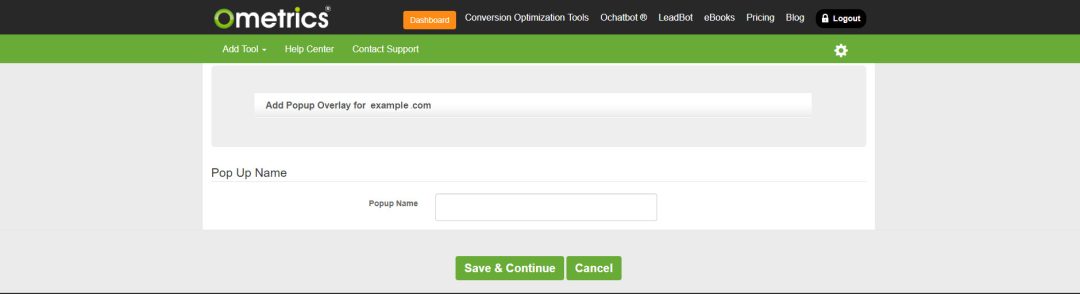 Build Popup Surveys or Exit Popups | Support | Ometrics